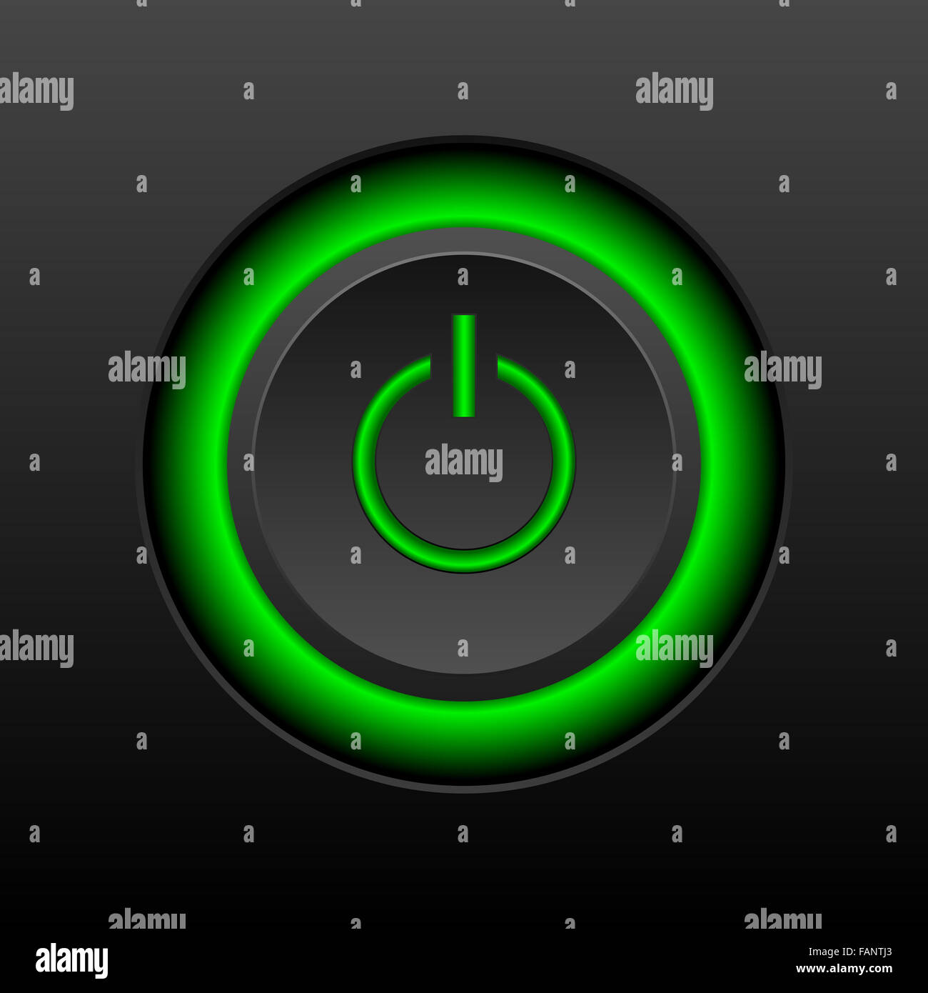 Power button knob on a black background Stock Photo - Alamy