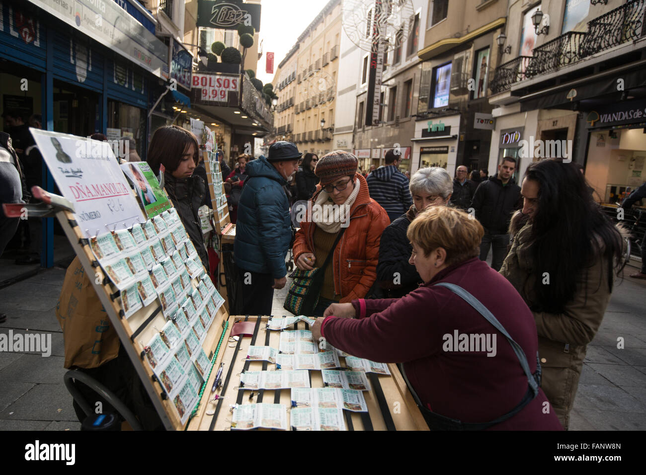 Buying lottery tickets, in Madrid, Spain Stock Photo - Alamy