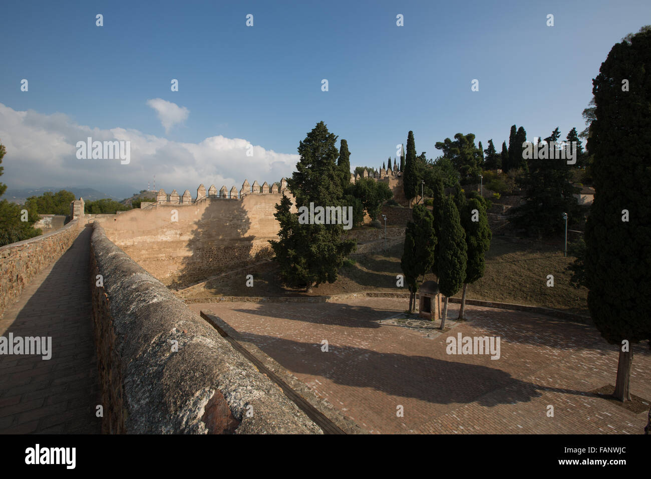 Castillo de Gibralfaro fortress, in Malaga, Andalusia, Spain Stock ...