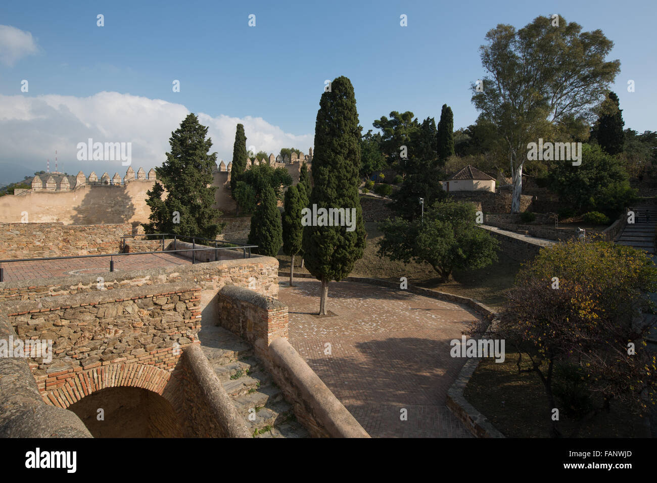 Castillo de Gibralfaro fortress, in Malaga, Andalusia, Spain Stock ...