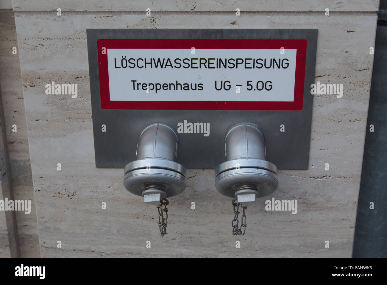 External access point for dry standpipe at building in Berlin, Germany ...