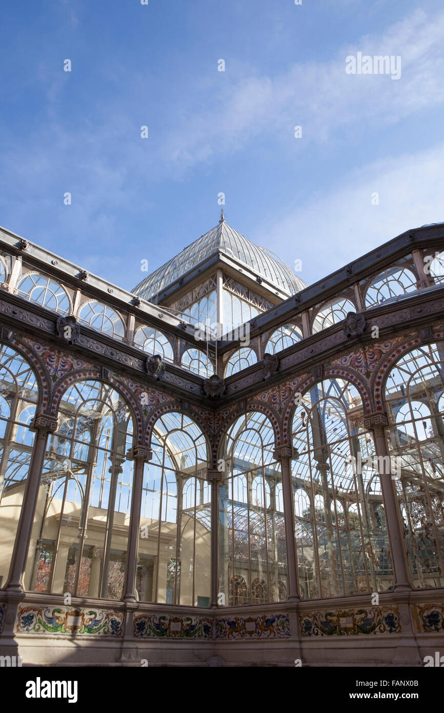 Crystal Palace corner in Retiro Park, Madrid, Spain Stock Photo - Alamy