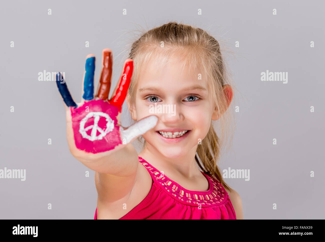 Colorful painted hands Stock Photo - Alamy