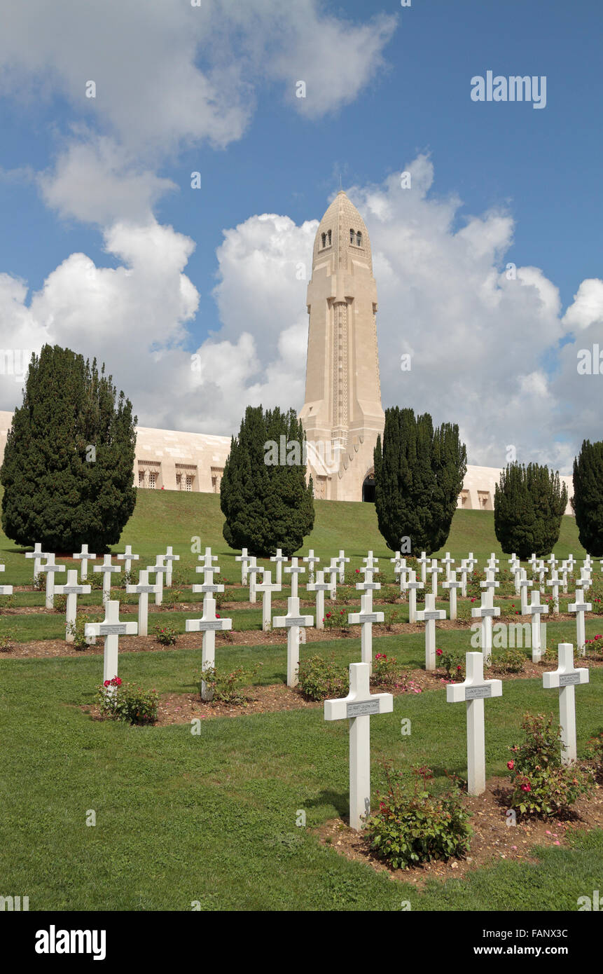 General view over the French National Cemetery in front of the ...