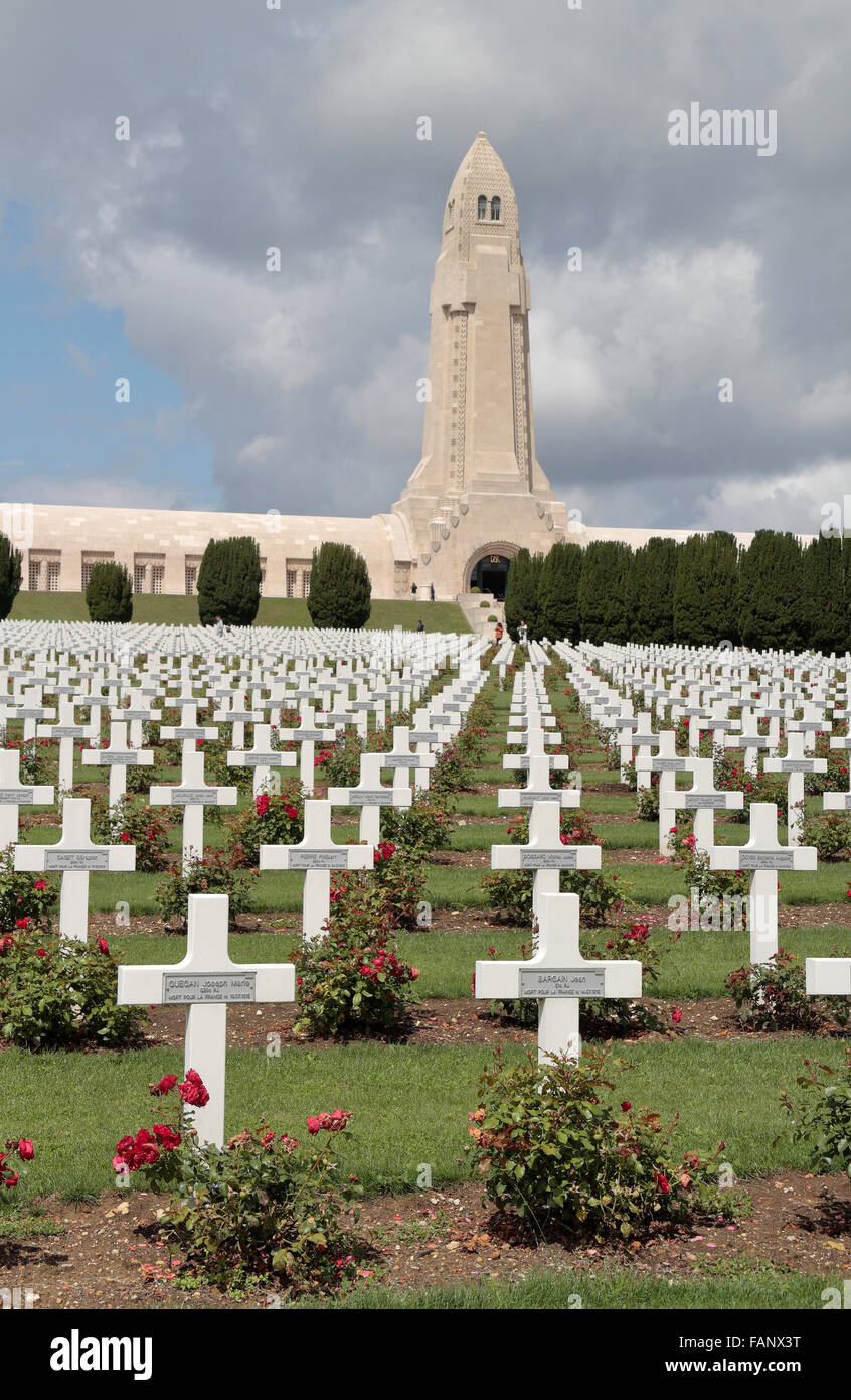 General view over the French National Cemetery in front of the ...