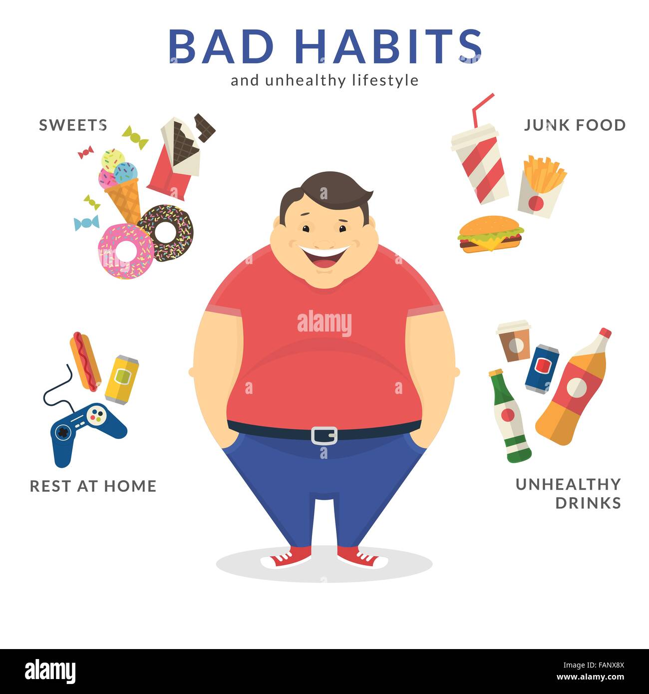 Fat people illustration hi-res stock photography and images - Alamy