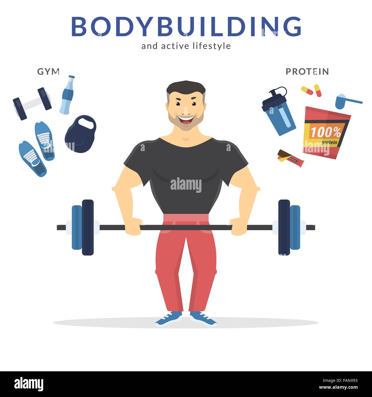 Bodybuilder posing Stock Vector Images - Alamy