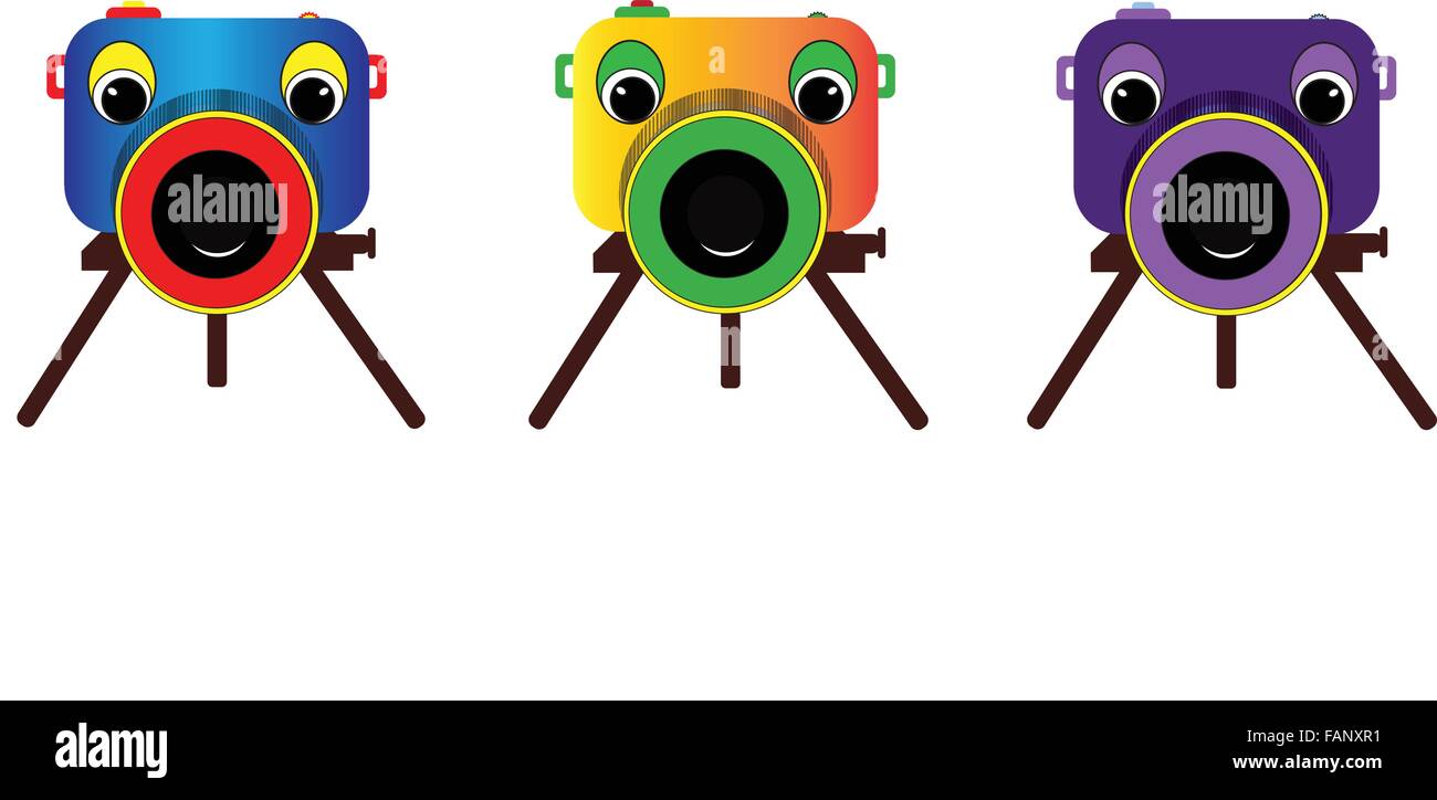Fun vector of 3 cameras on tripods Stock Vector Image & Art - Alamy