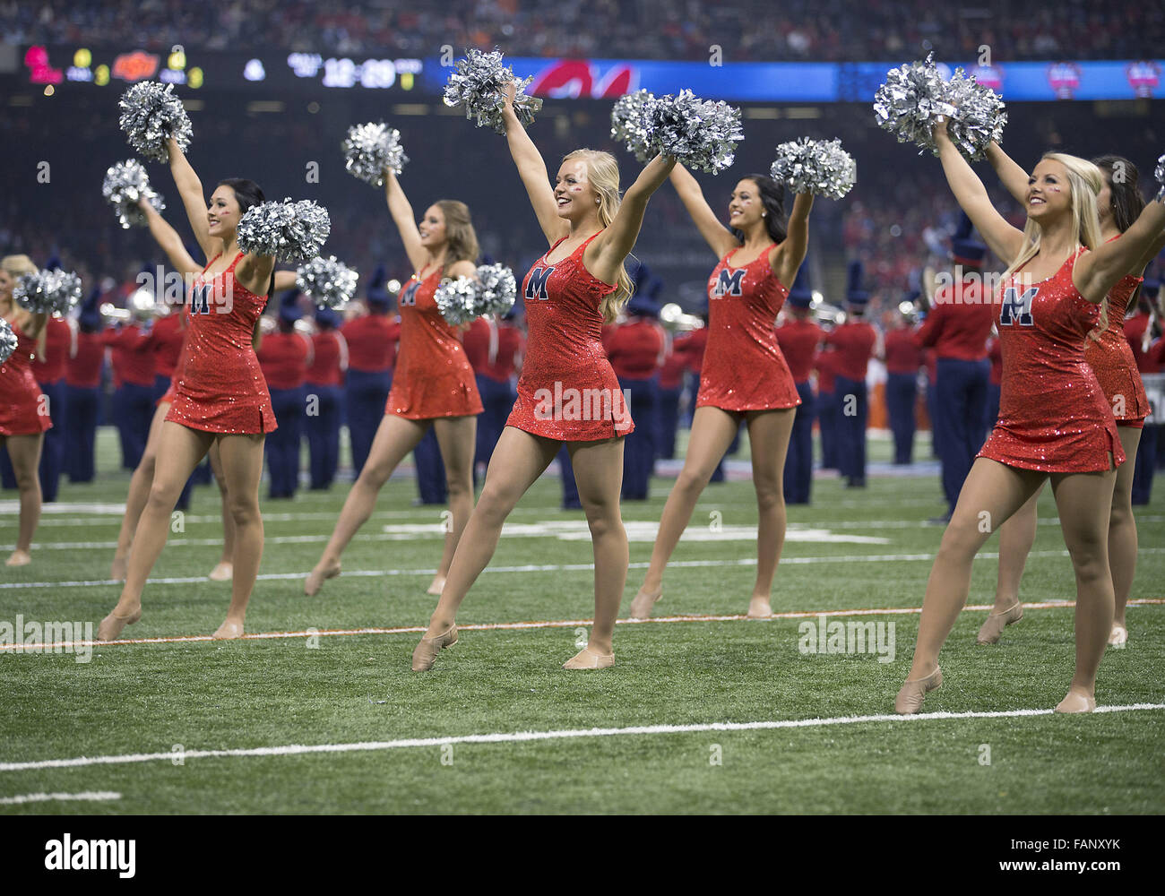 New Orleans, Louisiana, USA. 01st Jan, 2016. Ole Miss dance team member ...