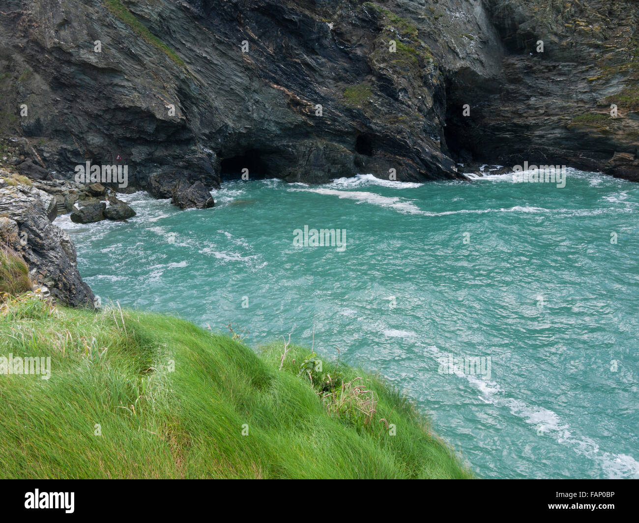 Merlin's cave, Tintagel, Cornwall, UK Stock Photo - Alamy