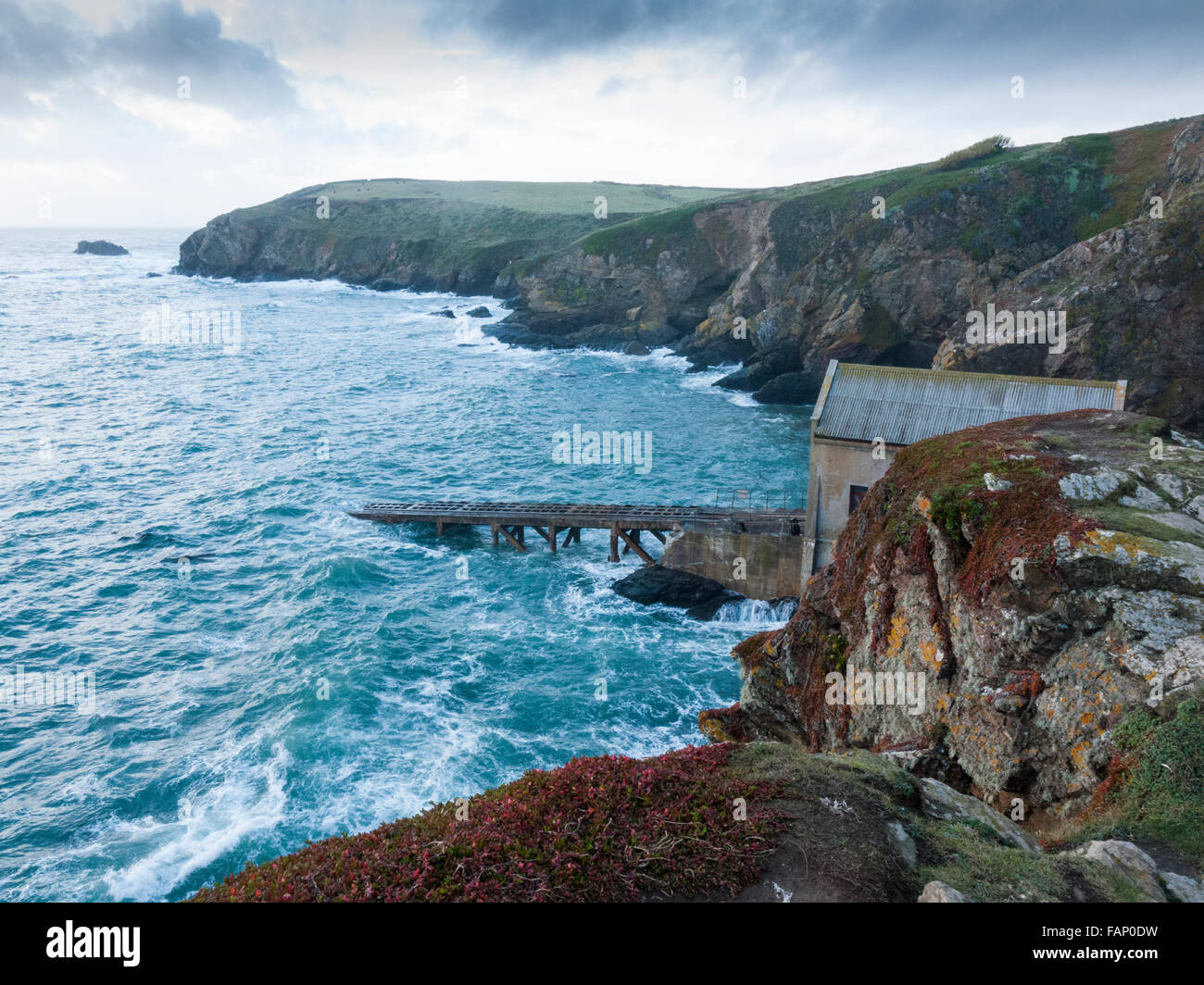 Old lifeboard station, Polpeor Cove Lizard Point, Cornwall, UK Stock ...