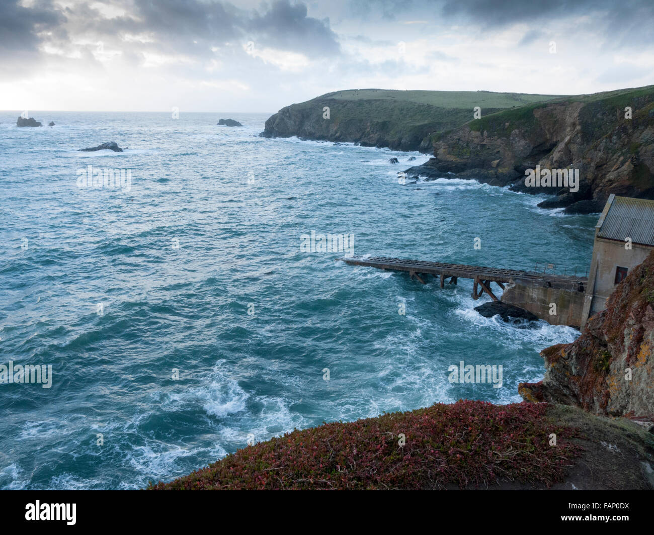 Old lifeboard station, Polpeor Cove Lizard Point, Cornwall, UK Stock ...