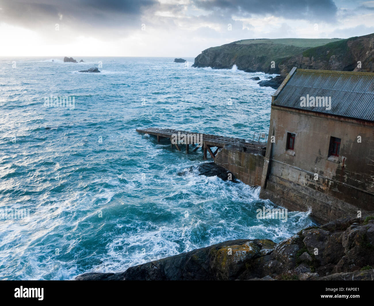 Old lifeboard station, Polpeor Cove Lizard Point, Cornwall, UK Stock ...