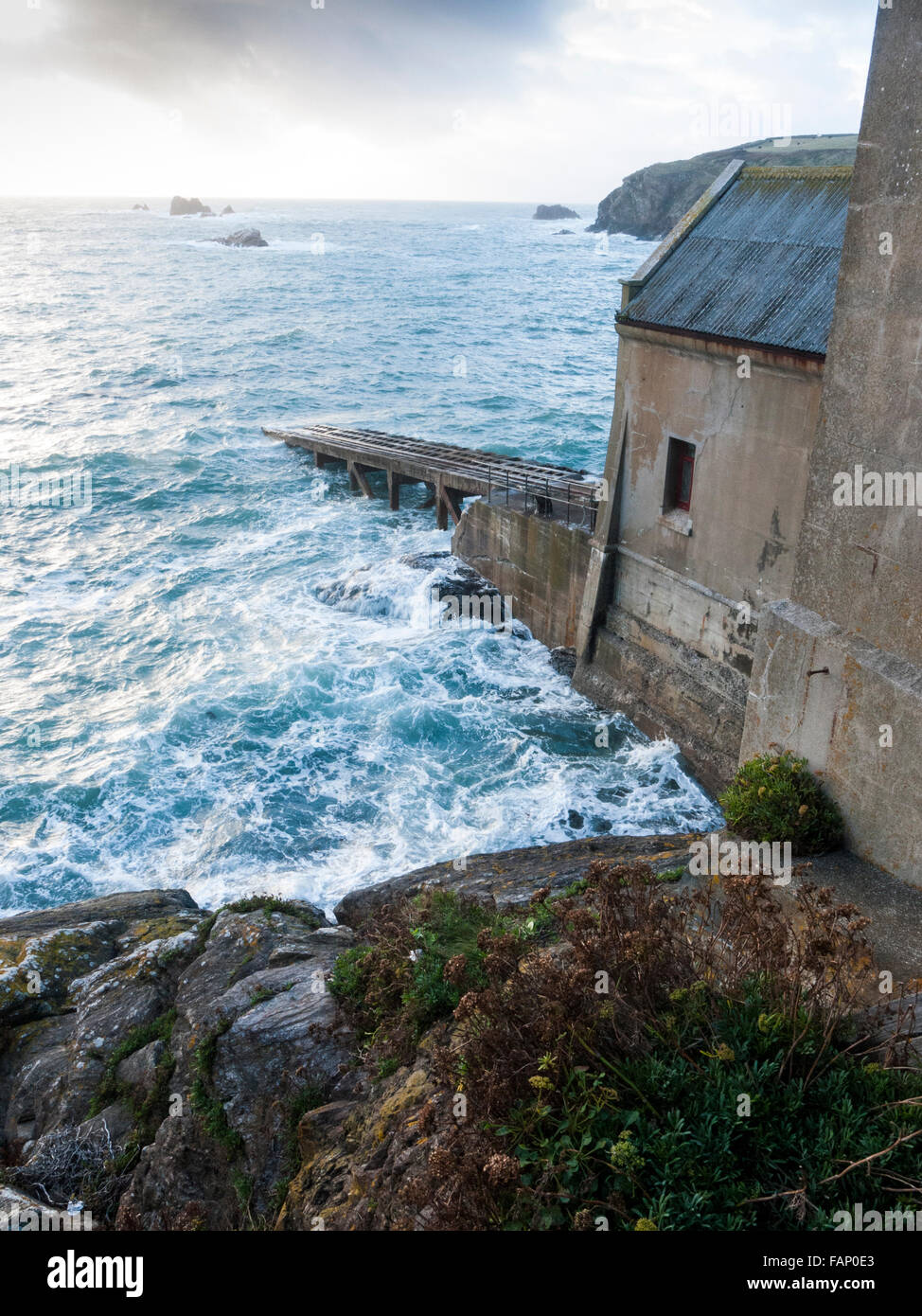 Old lifeboard station, Polpeor Cove Lizard Point, Cornwall, UK Stock ...