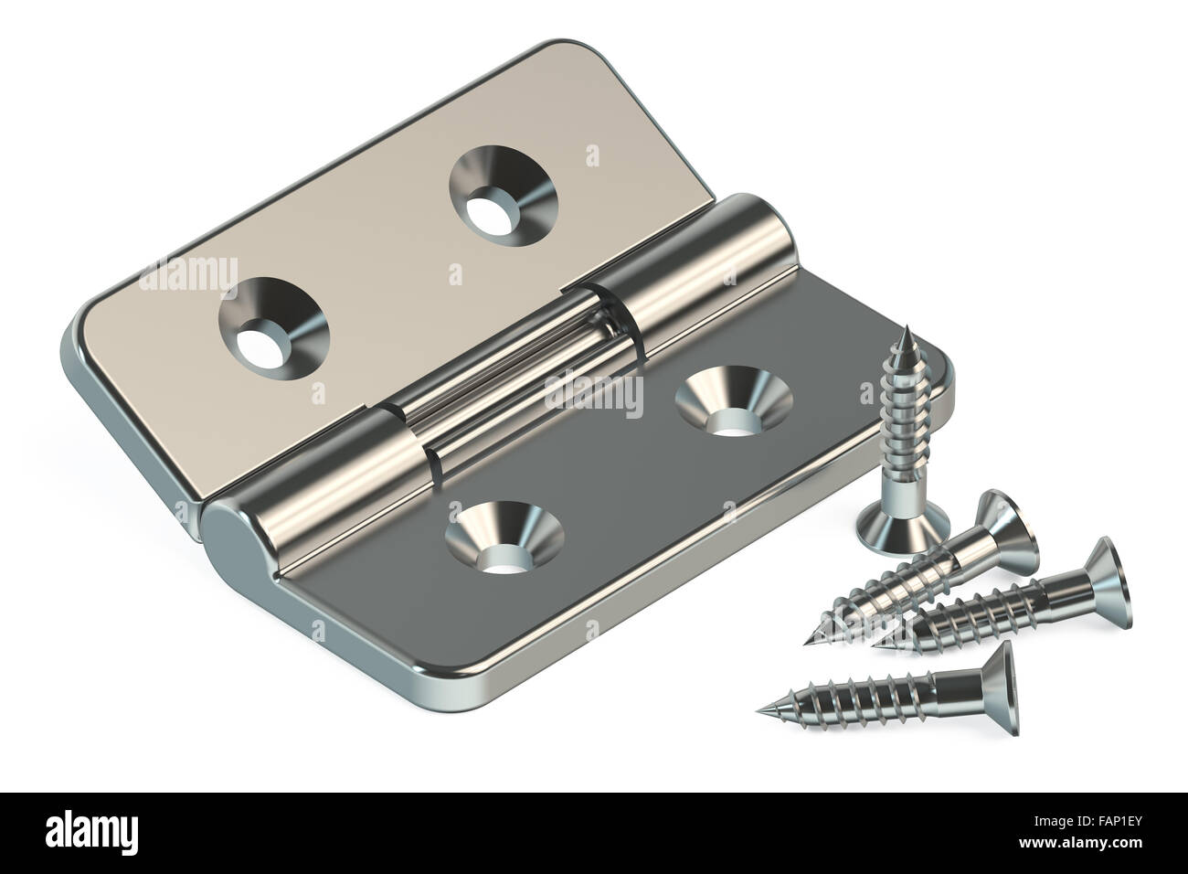 Door hinge with screws isolated on white background Stock Photo - Alamy