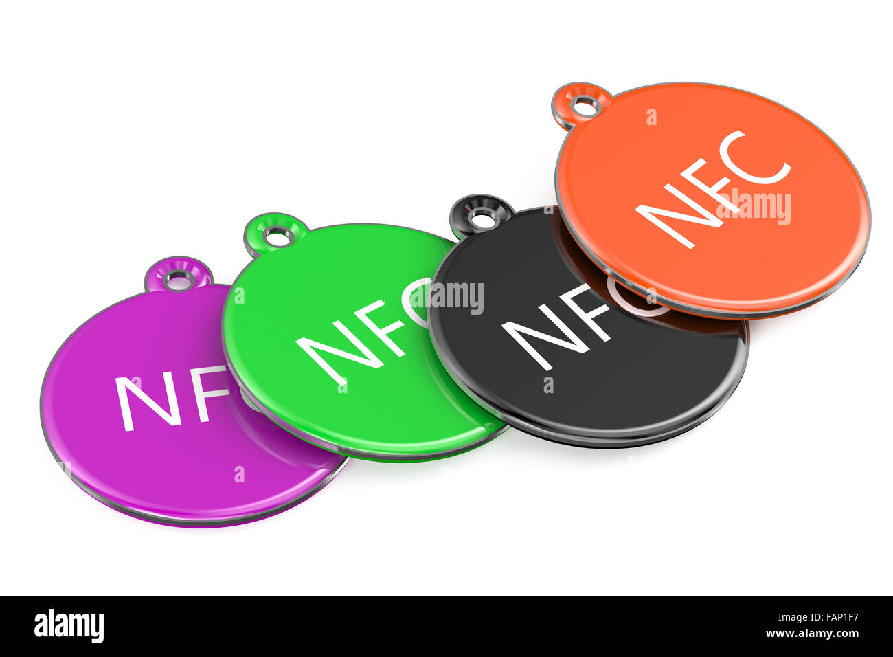 NFC tags isolated on white background Stock Photo - Alamy