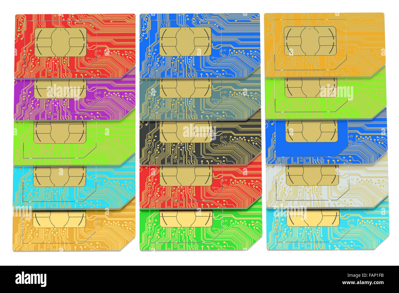 set of SIM cards isolated on white background Stock Photo - Alamy