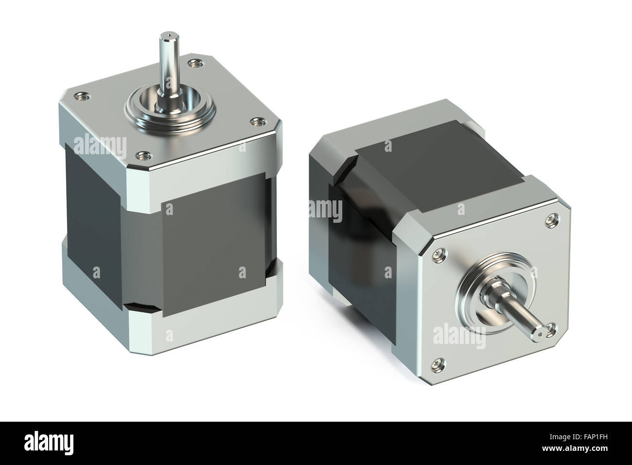 Stepper motors isolated on white background Stock Photo - Alamy