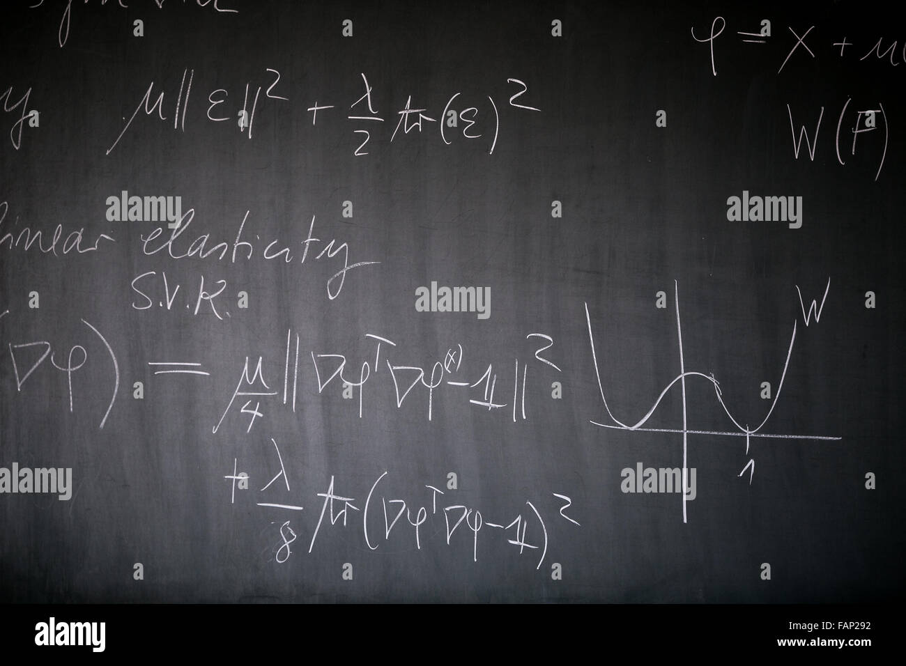 Blackboard with math lesson written on it Stock Photo - Alamy