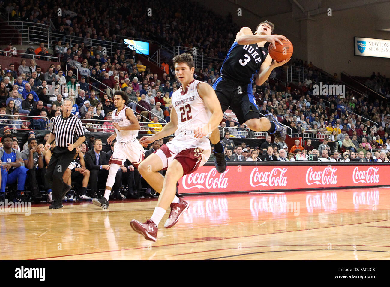 Conte Forum, Hillcrest, Massachusetts, USA. 2nd Jan, 2016. Duke Blue ...