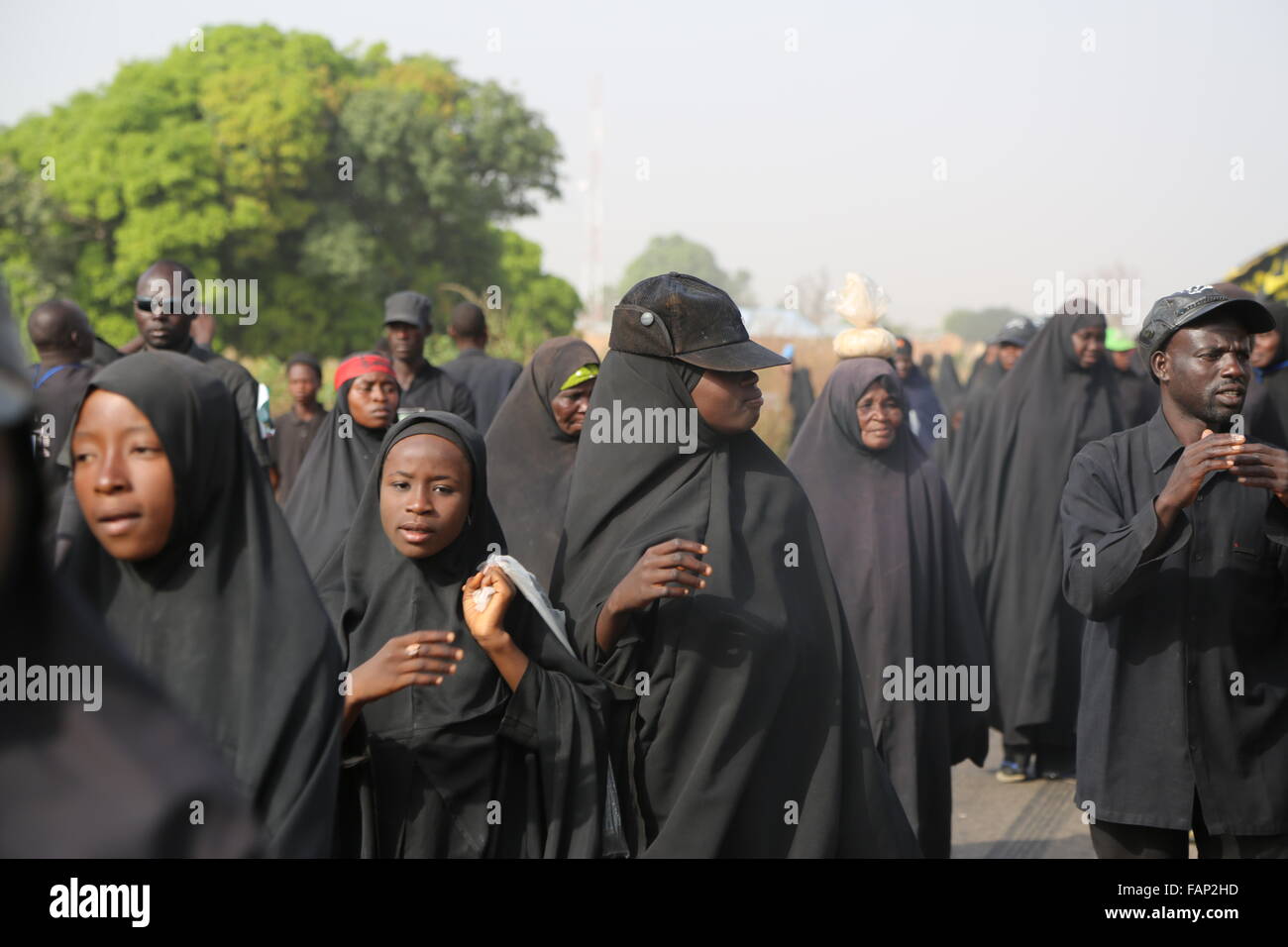 Nigerian Shiites marching at Kaduna road Stock Photo - Alamy