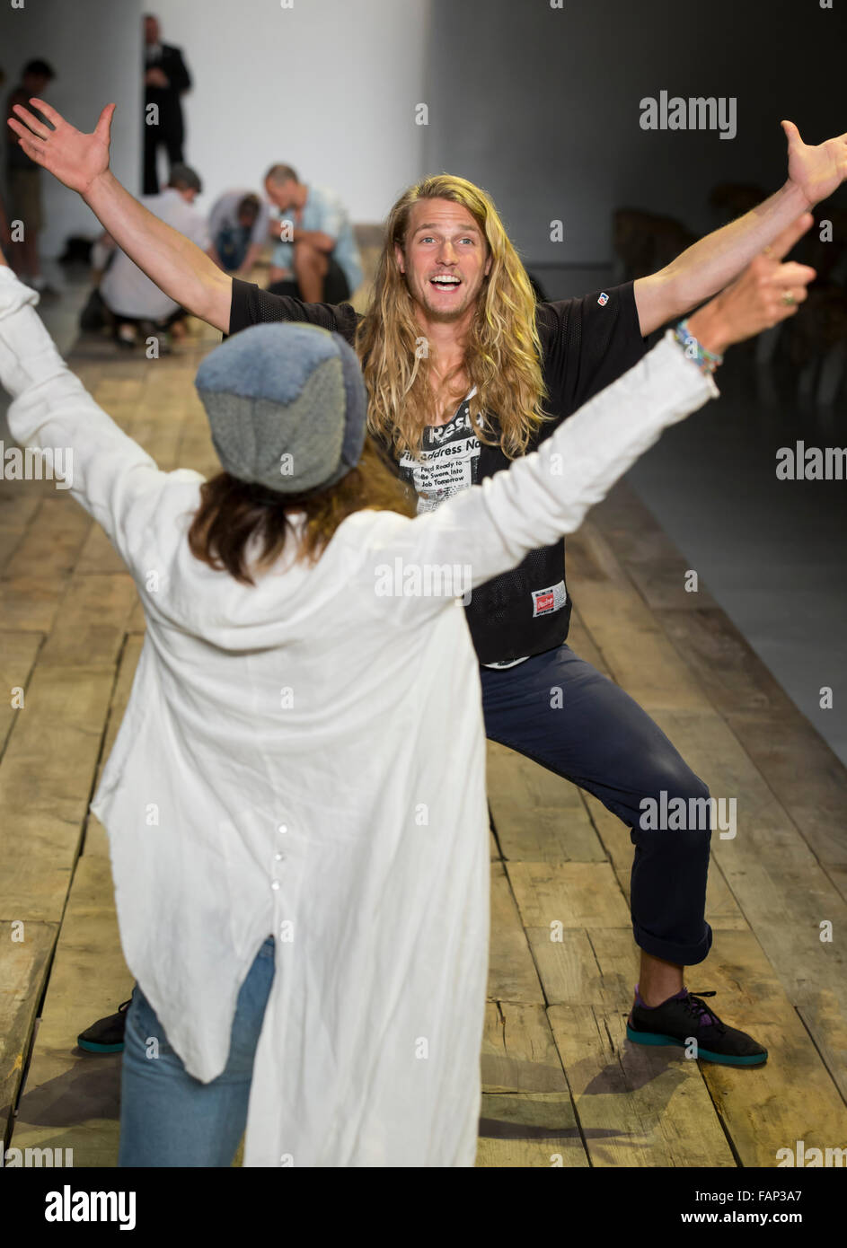 NEW YORK, NY - JULY 15, 2015: Odin Grina poses during rehearsal for the ...