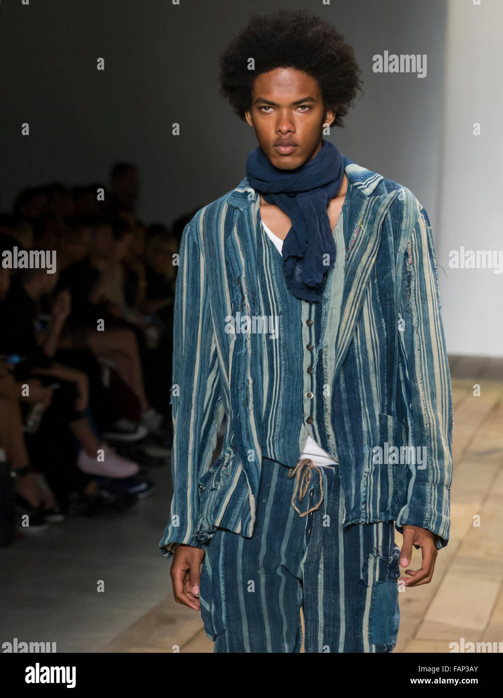 NEW YORK, NY - JULY 15, 2015: Brandon Bailey walks the runway during ...
