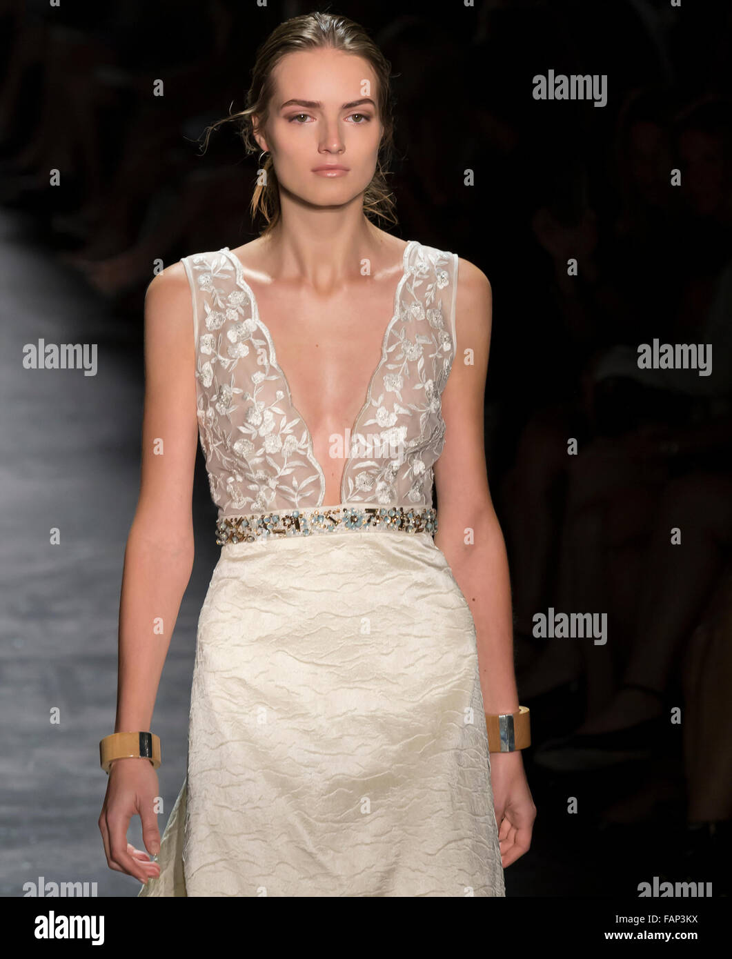 New York, NY - September 15, 2015: Madison Whittaker walks the runway ...