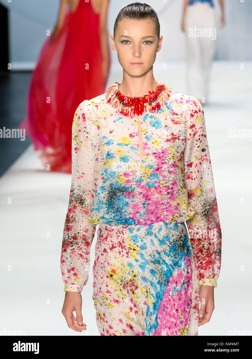 New York, NY - September 12, 2015: Stephanie Joy Field walks the runway ...