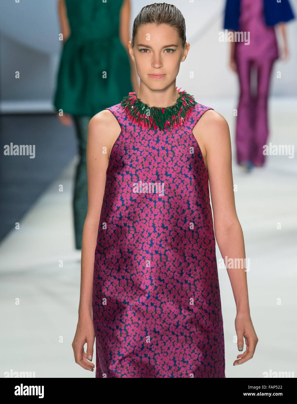 New York, NY - September 12, 2015: Eliza Hartmann walks the runway at ...