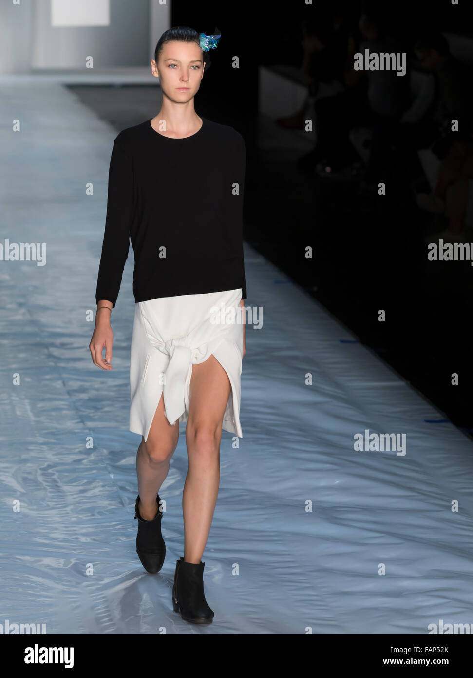 New York, NY - September 12, 2015: Stephanie Joy Field walks the runway ...