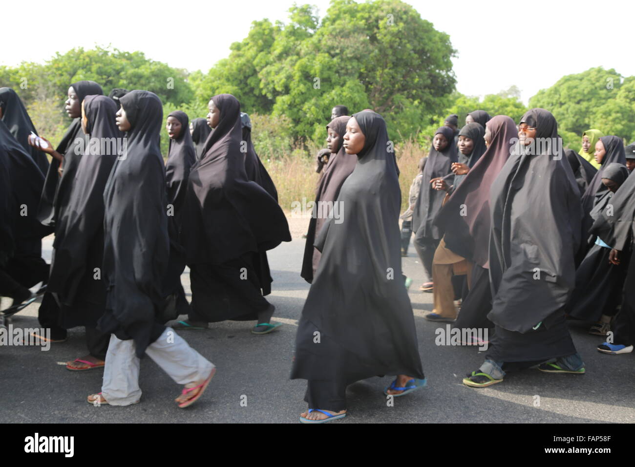 Nigerian Shiites marching at Kaduna road Stock Photo - Alamy