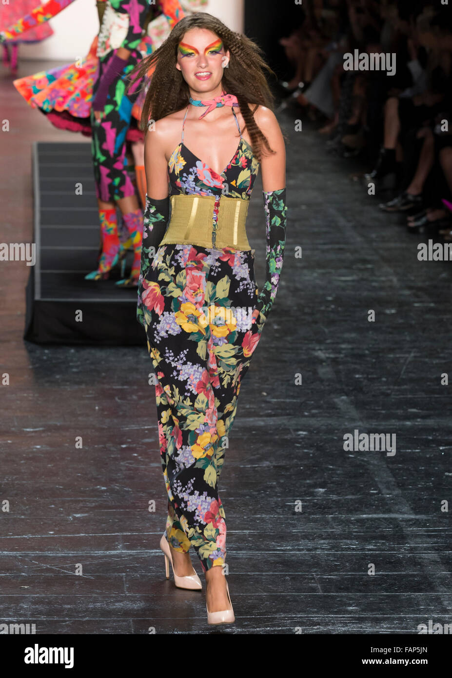 New York, NY - September 11, 2015: Brenda Freitas walks the runway at ...
