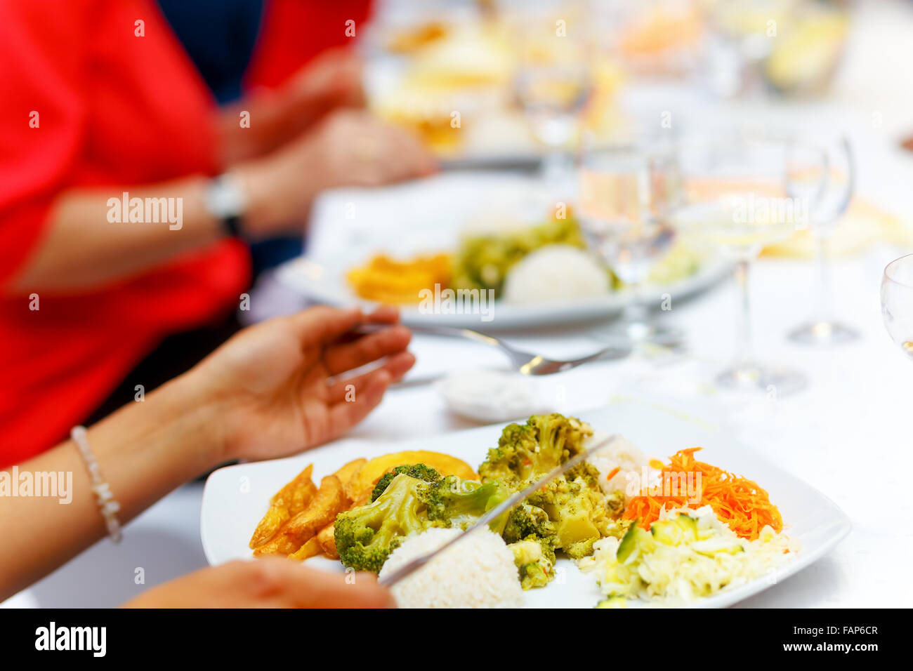 Table setting for an wedding reception. White background Stock Photo ...