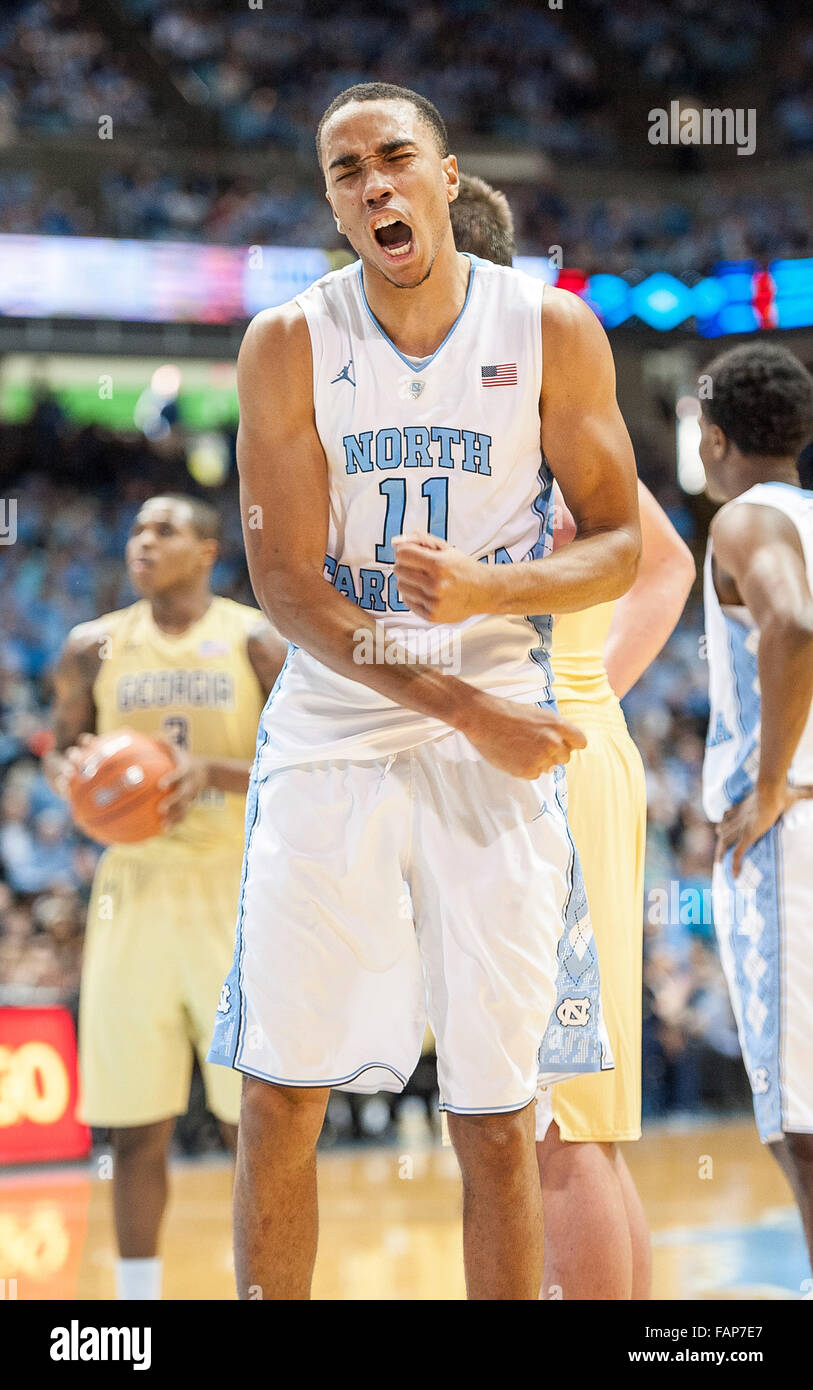 Chapel Hill, NC, USA. 2nd Jan, 2016. (11) BRICE JOHNSON of the Carolina ...