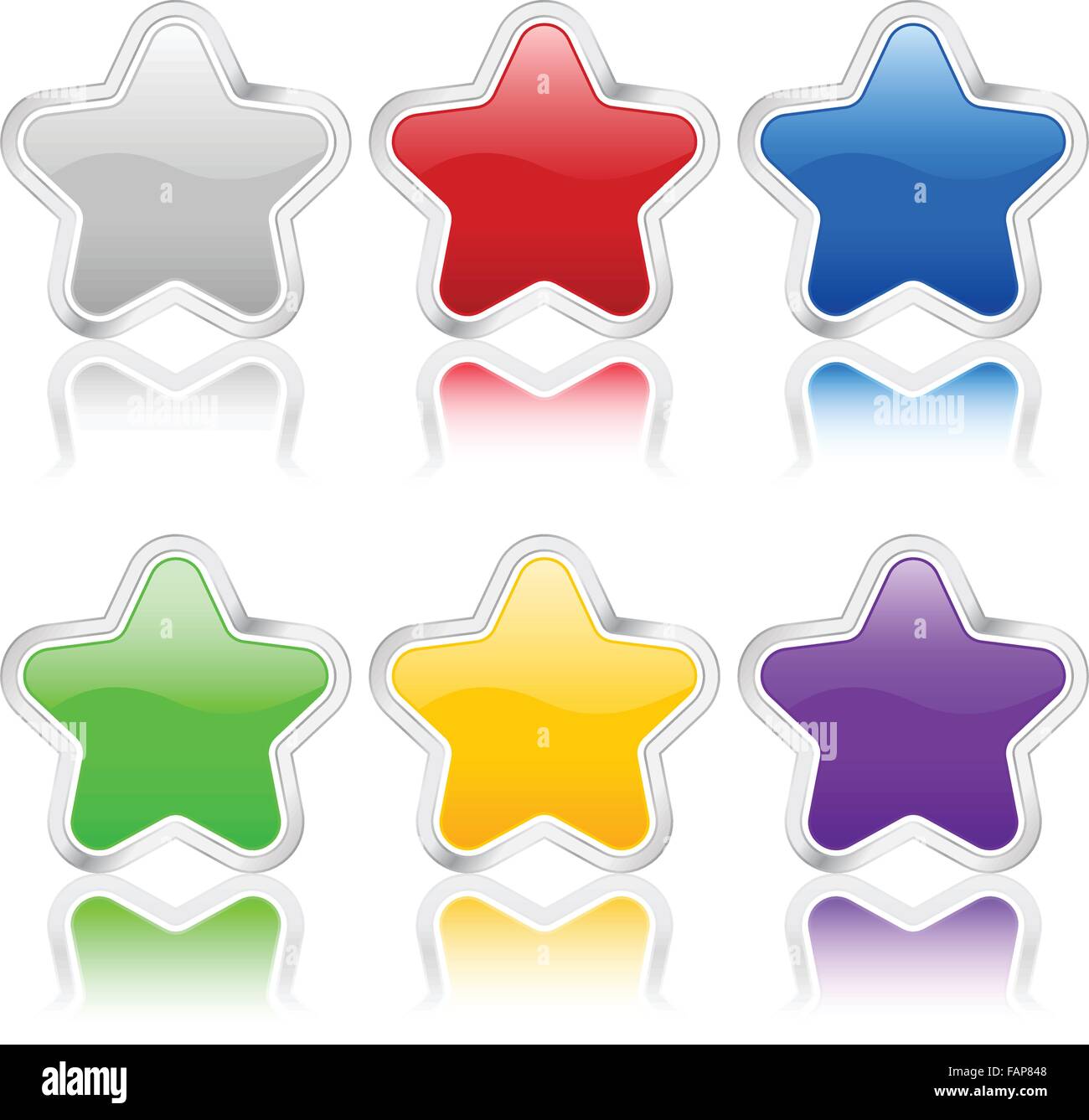 Star icon with metal contour isolated on a white background. Vector ...