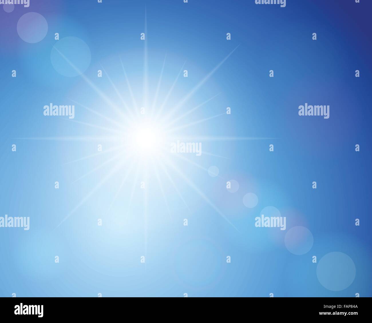 Sunbeam on a blue sky. Vector illustration Stock Vector Image & Art - Alamy