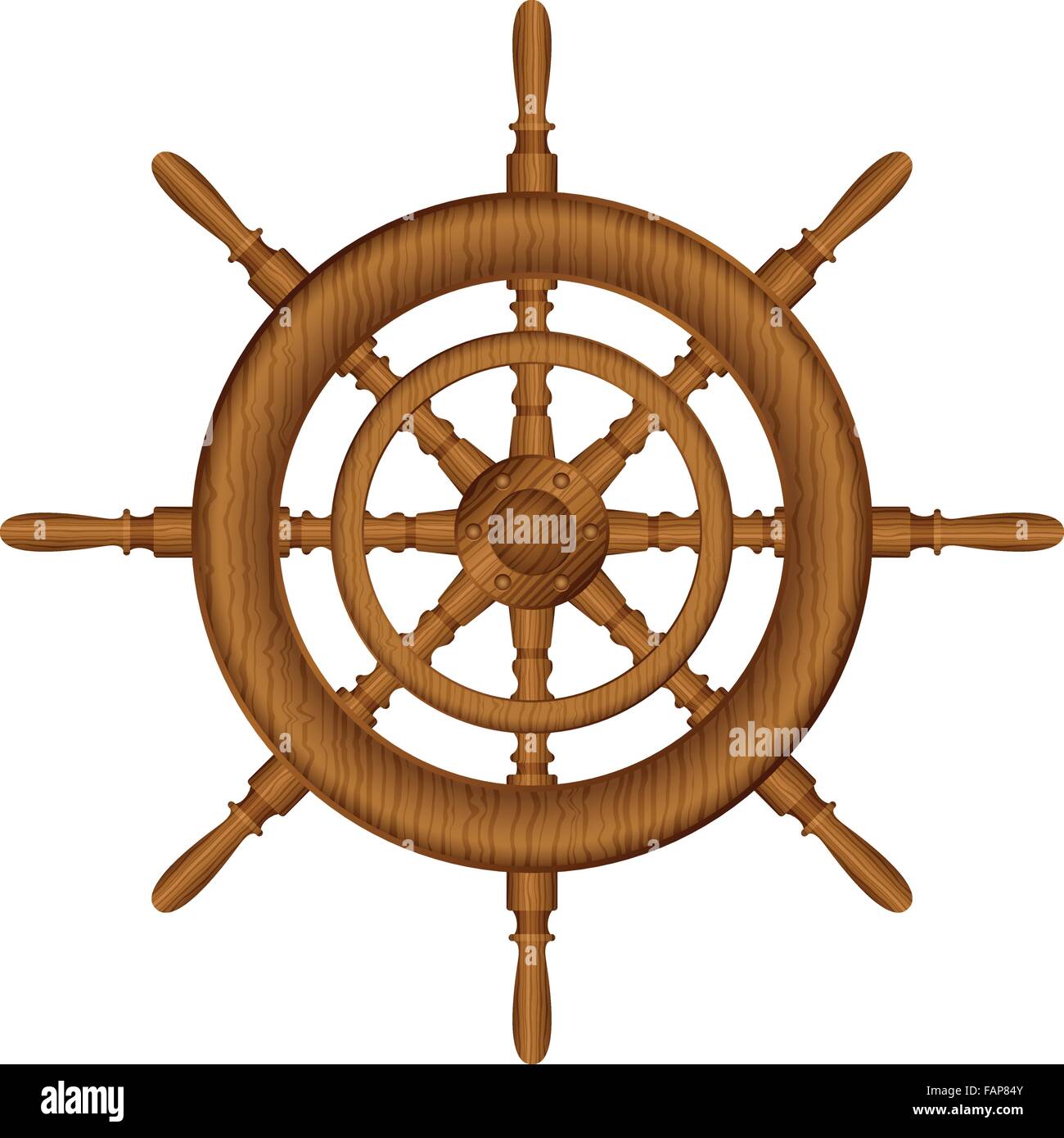 Helm wheel on white background. Vector illustration Stock Vector Image ...