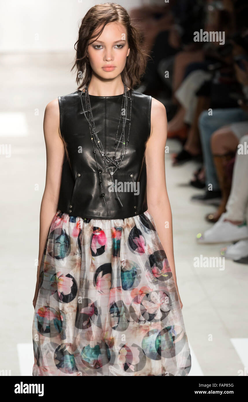 New York, NY - September 11, 2015: Kid Plotnikova walks the runway at ...
