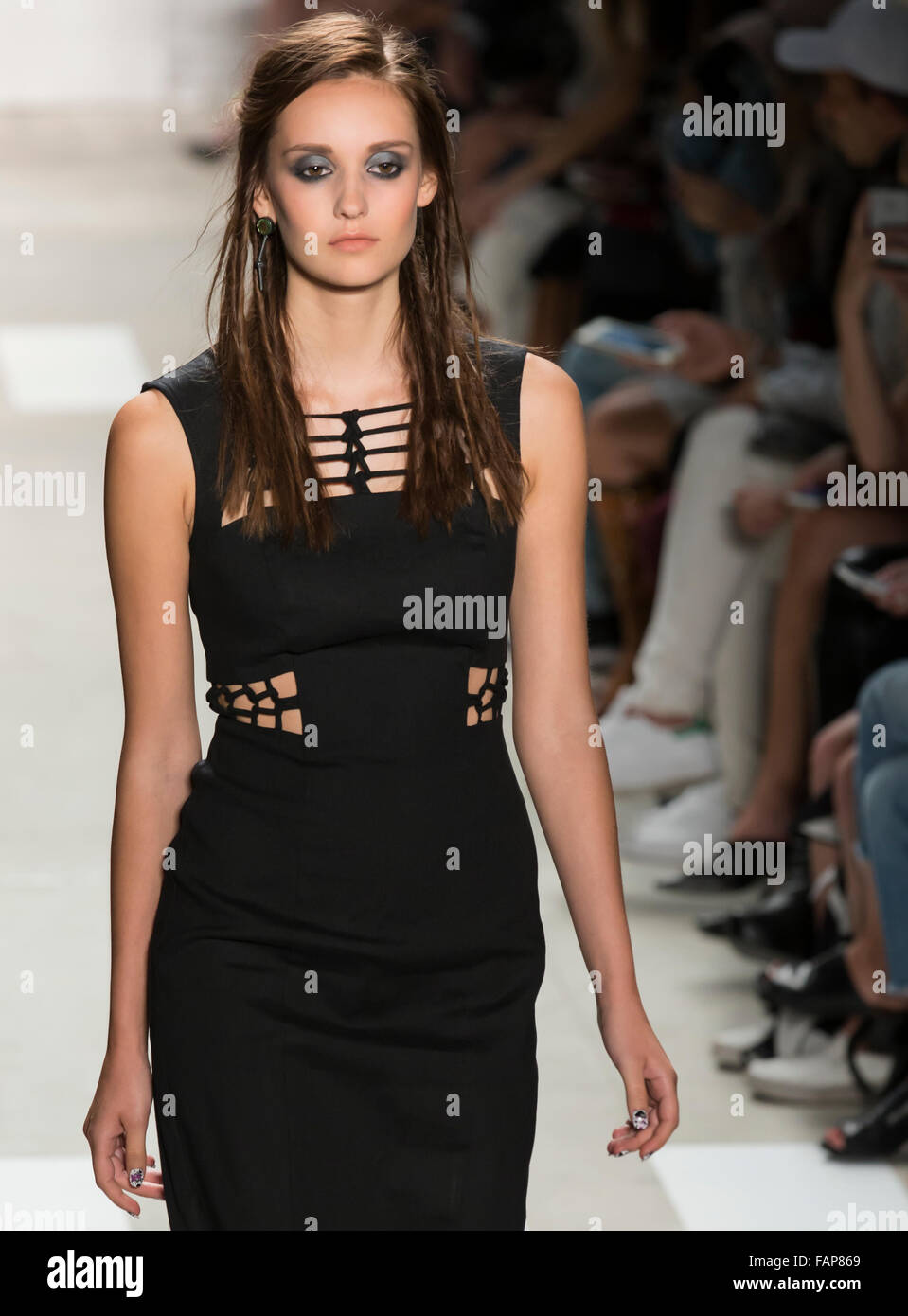 New York, NY - September 11, 2015: Fred Juneau walks the runway at ...