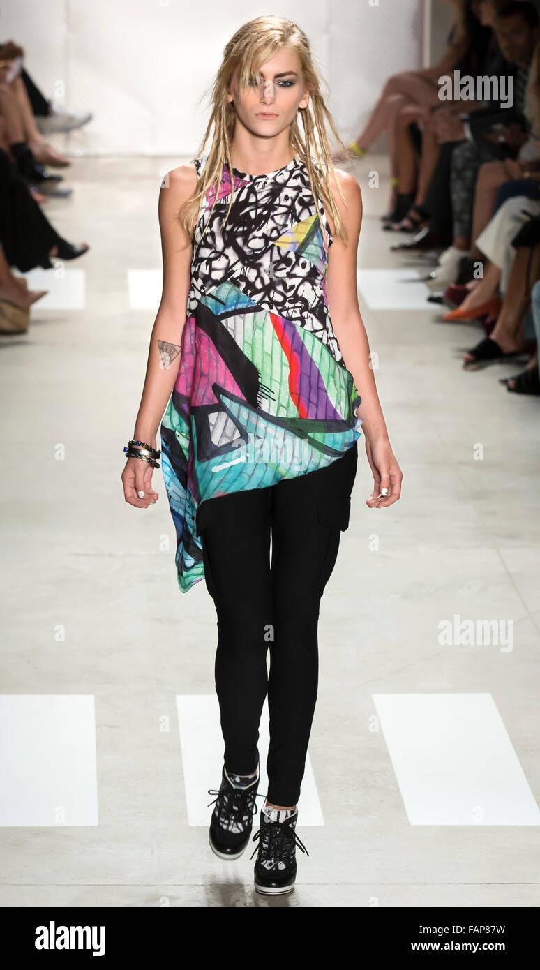 New York, NY - September 11, 2015: Sasha walks the runway at the Nicole ...
