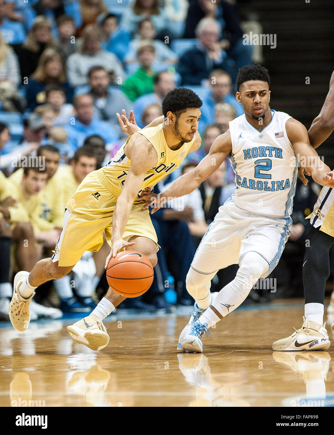 Chapel Hill, NC, USA. 2nd Jan, 2016. (11) JOSH HEATH of the Georgia ...