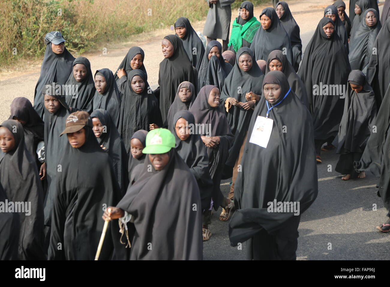 Nigerian Shiites marching at Kaduna road Stock Photo - Alamy