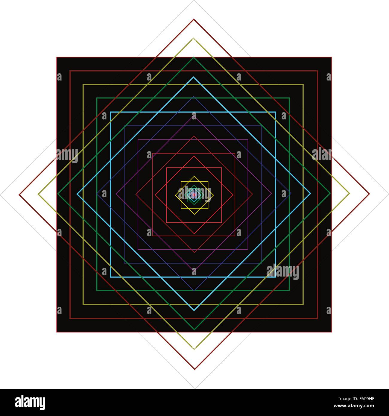 Colorful square line movement with black background Stock Vector Image ...