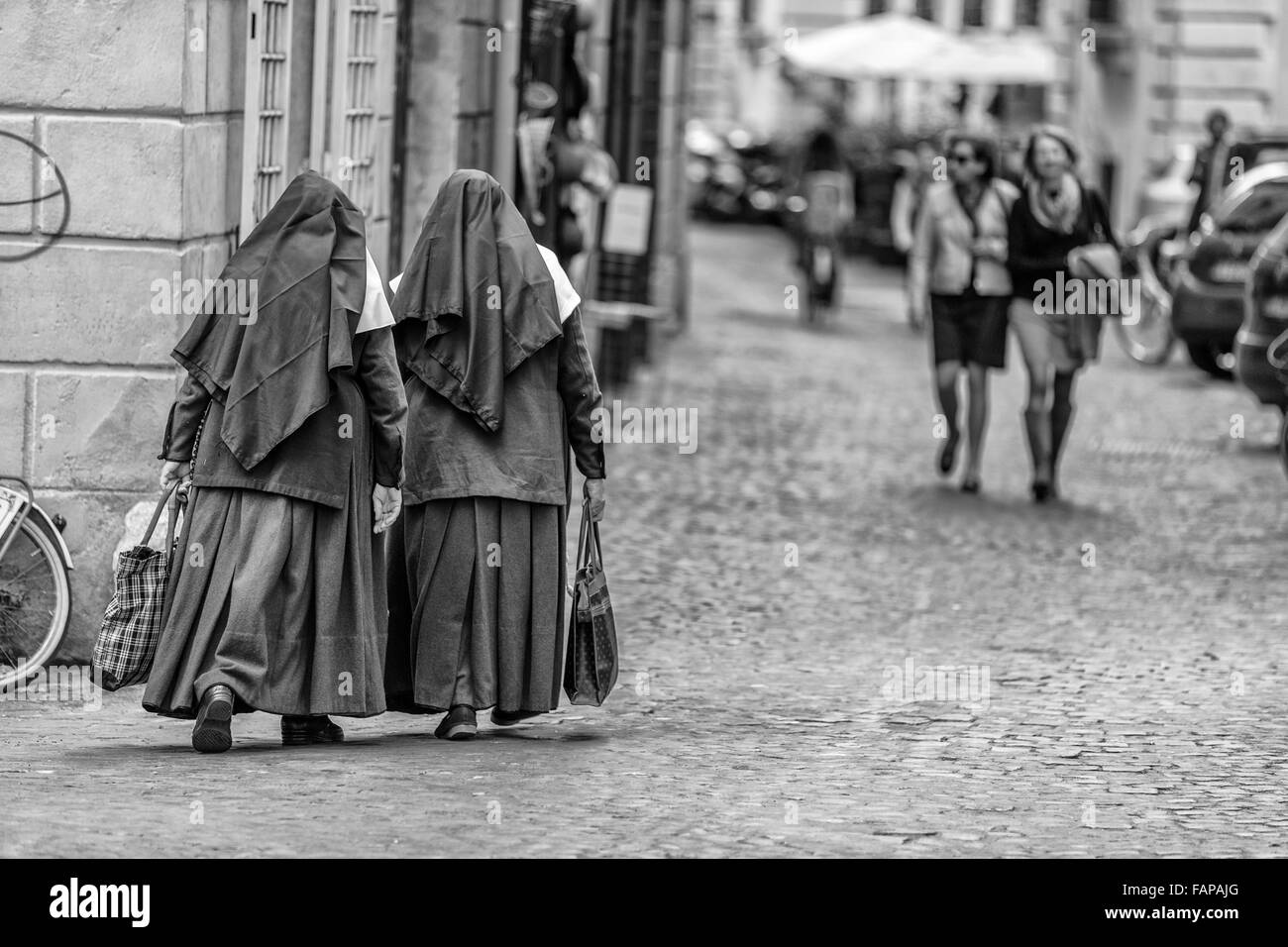two nuns walking, Rome Stock Photo - Alamy