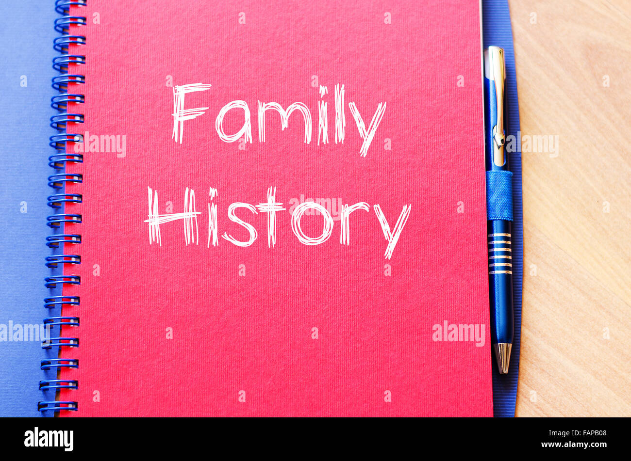 Family history text concept write on notebook with pen Stock Photo - Alamy