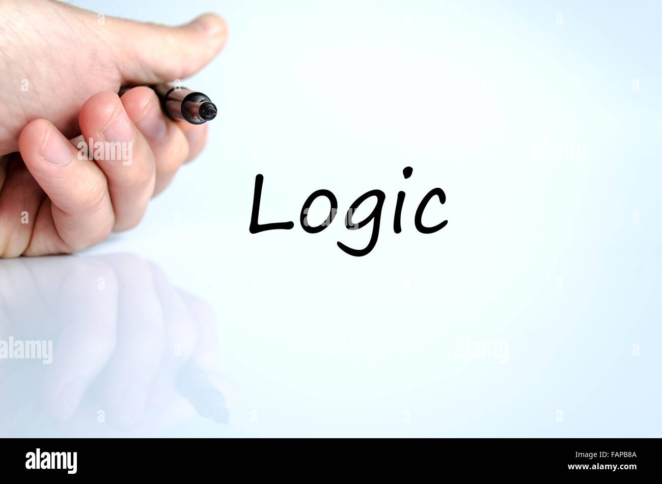 Logic text concept isolated over white background Stock Photo - Alamy