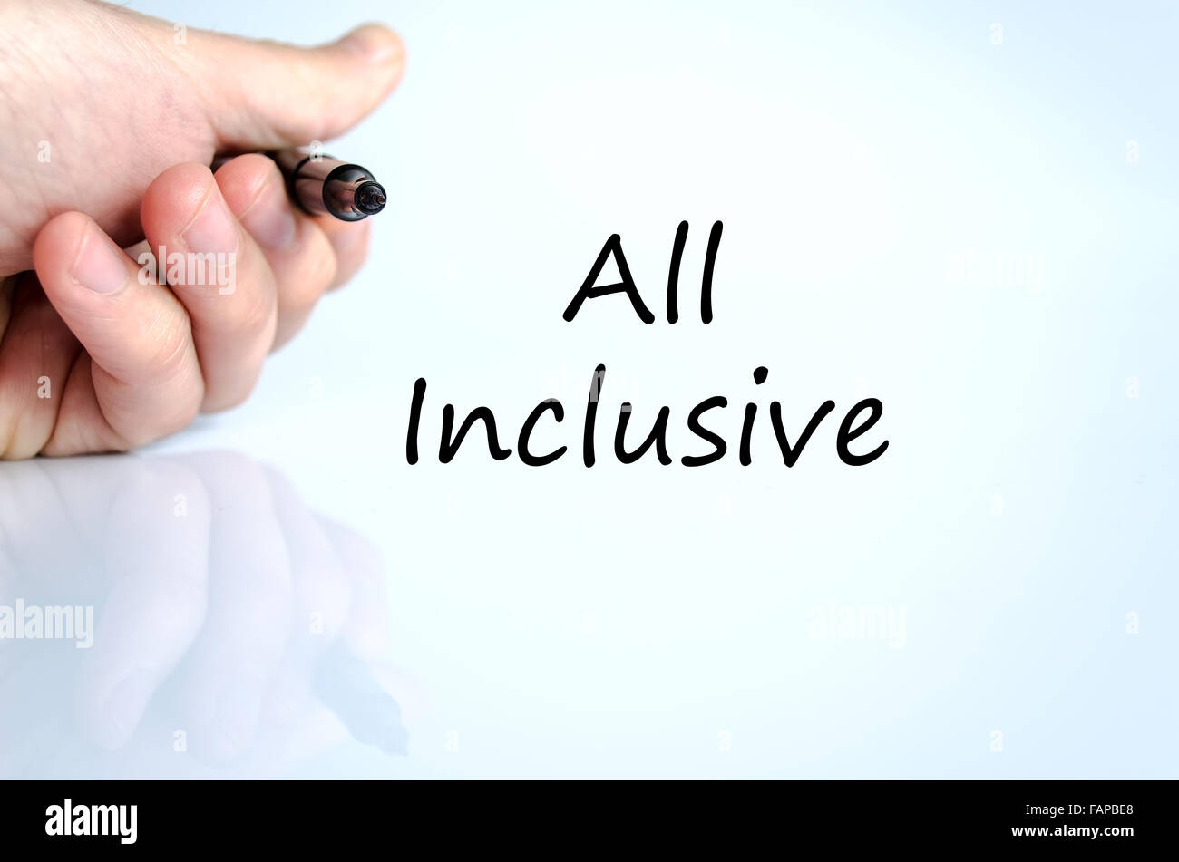 All inclusive text concept isolated over white background Stock Photo ...