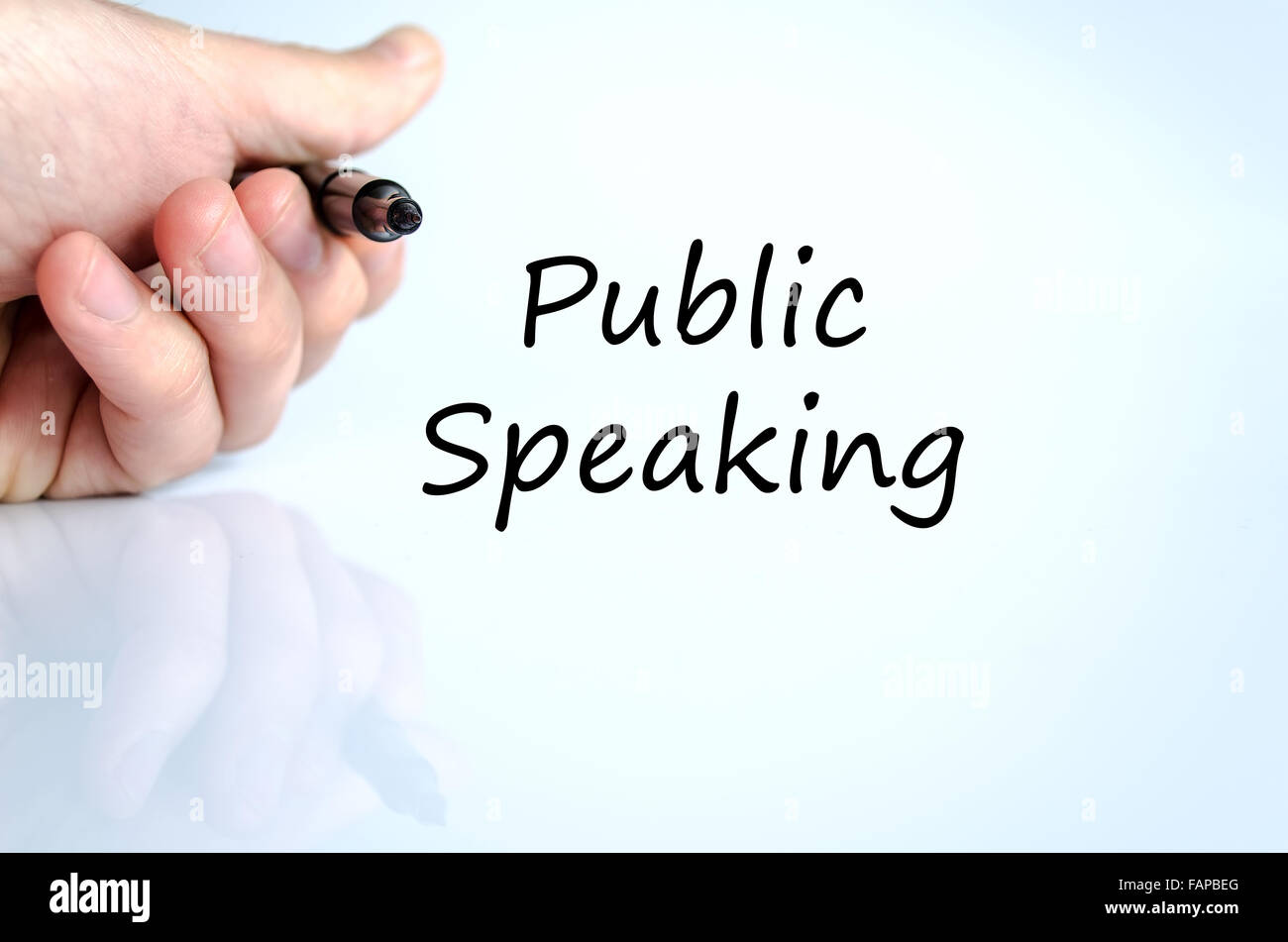 Public speaking text concept isolated over white background Stock Photo ...