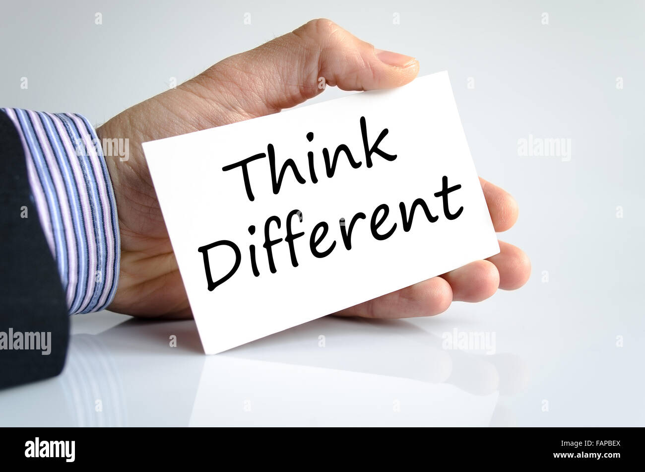 Think different text concept isolated over white background Stock Photo ...